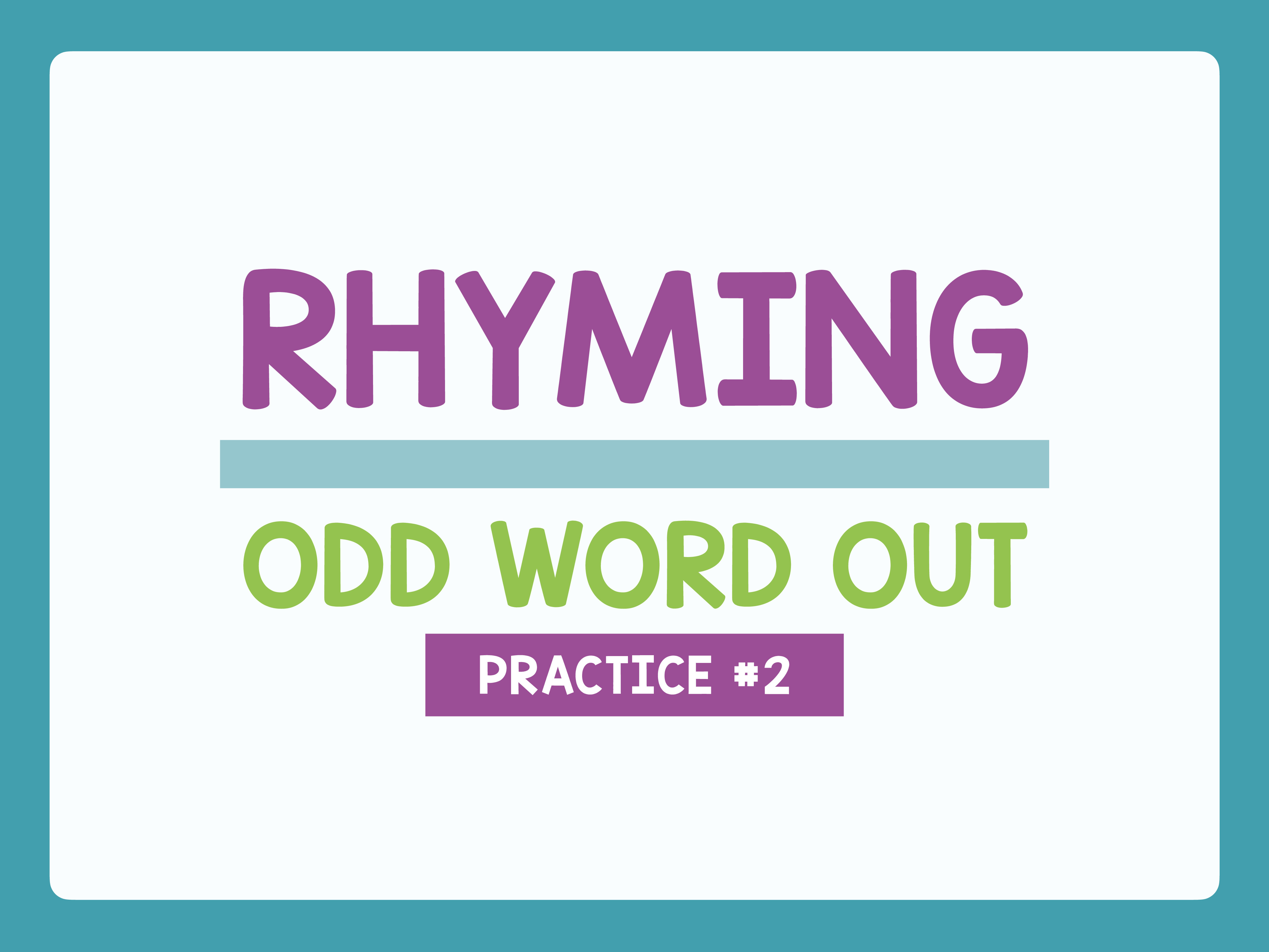 Phonemic/Phonological Awareness: Rhyming – Teaching To The Test-Taker